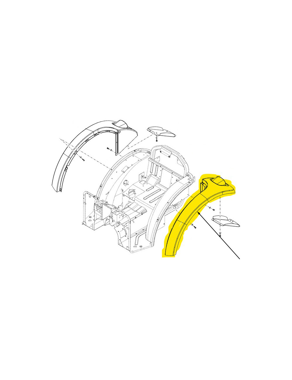 Parafango sinistro completo di luce di posizione New Holland - cod 48003483